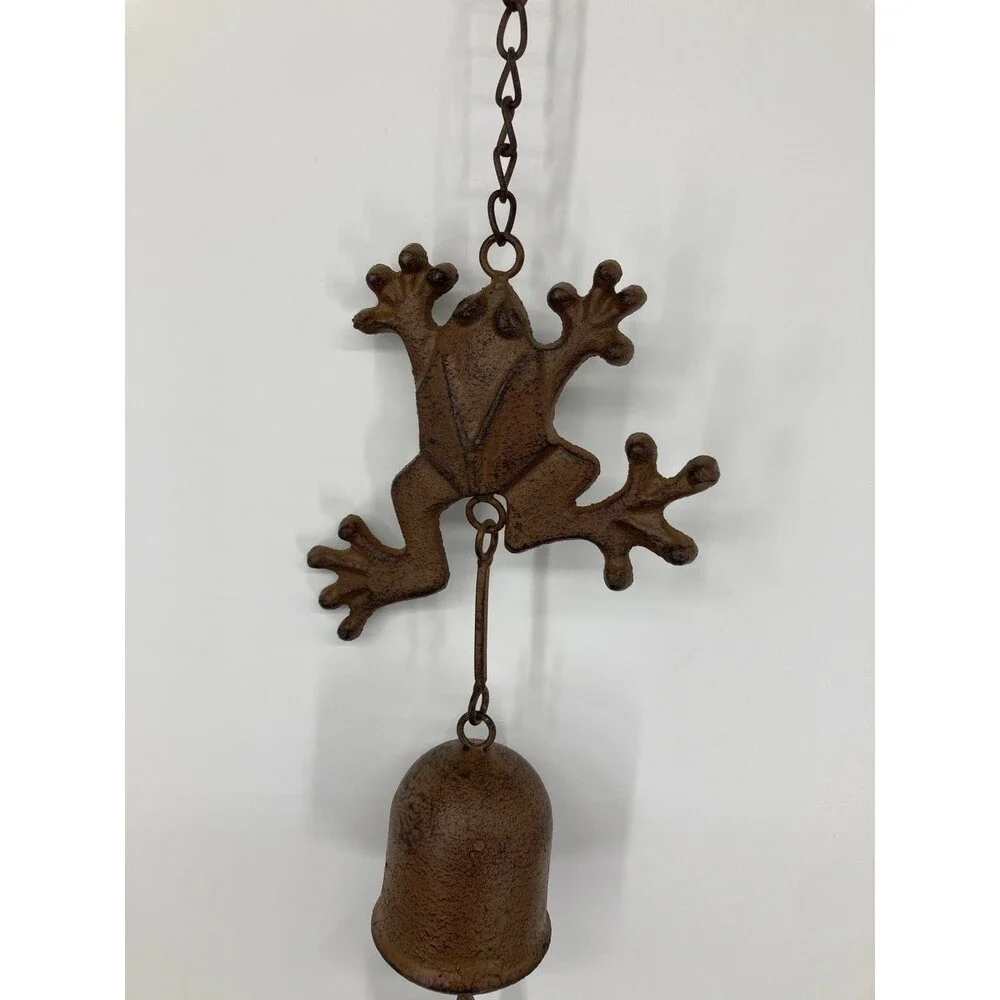 Unbranded | Accents | Cast Iron Frog Hanging Garden Bell Wind Chime ...